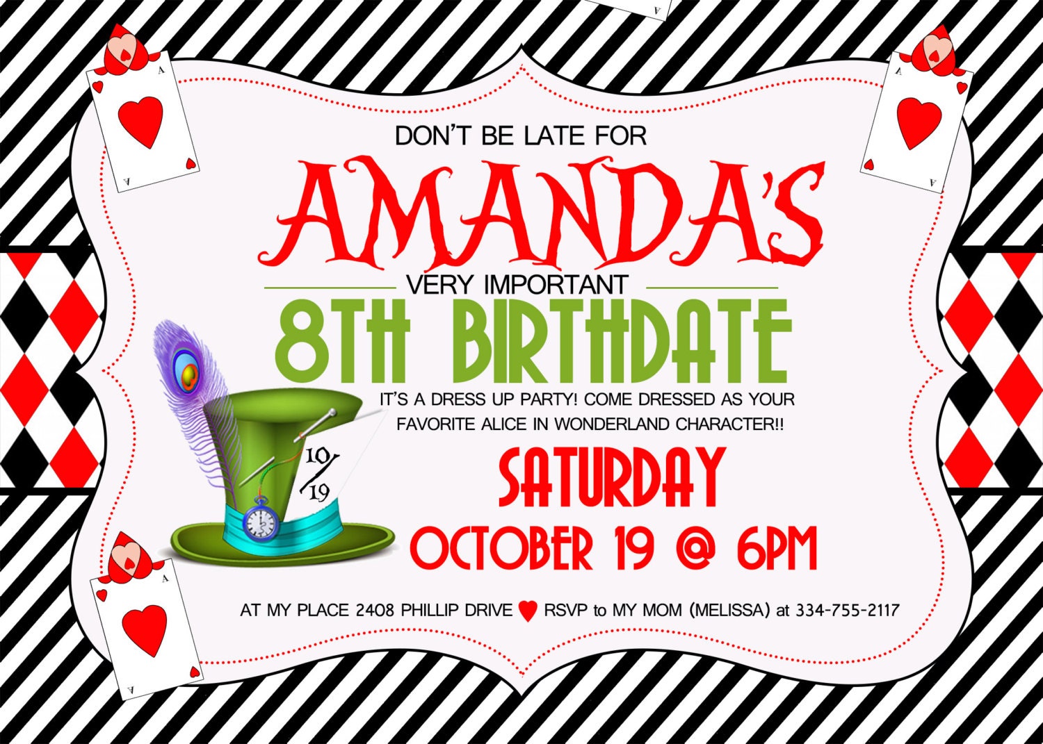 Top Hat - Card Theme - Birthday Invitation - Etsy