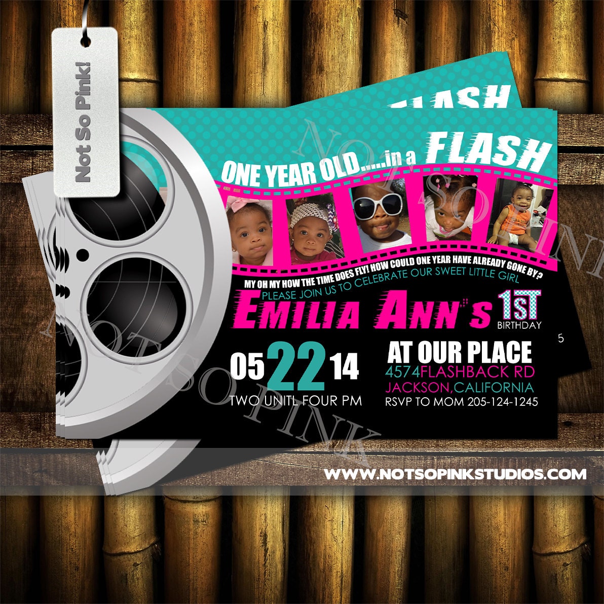 One Year in a Flash Birthday Invite - Etsy