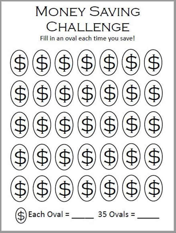Dollar Sign Money Saving Challenge | Etsy
