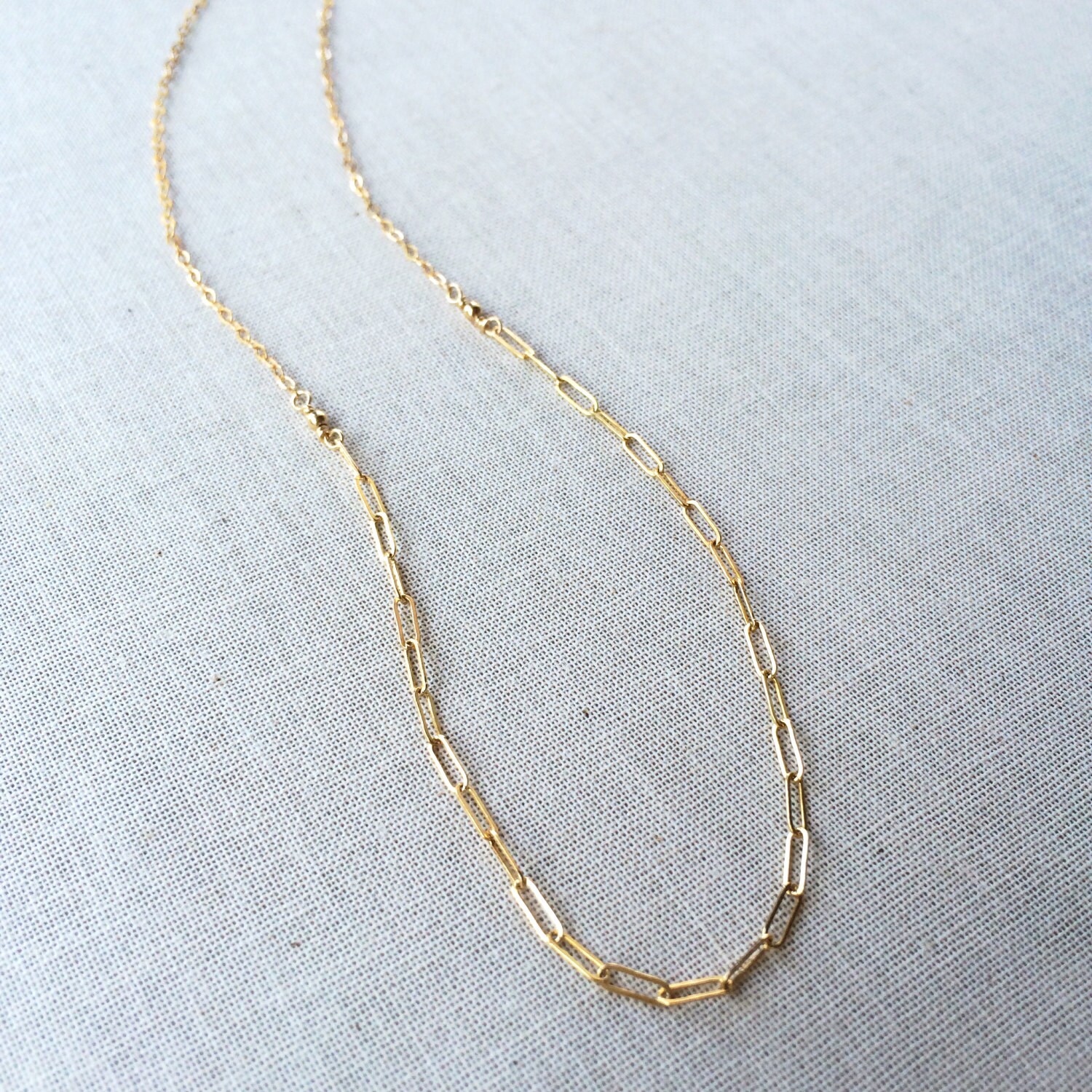 Double Chain Necklace ~ Tiny Gold Beads Connect Two 14k Gold Fill ...