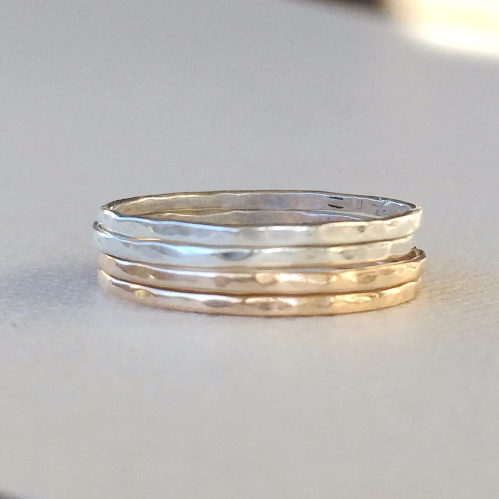Mixed Metal Stacking Rings 14k Gold Filled and Sterling - Etsy