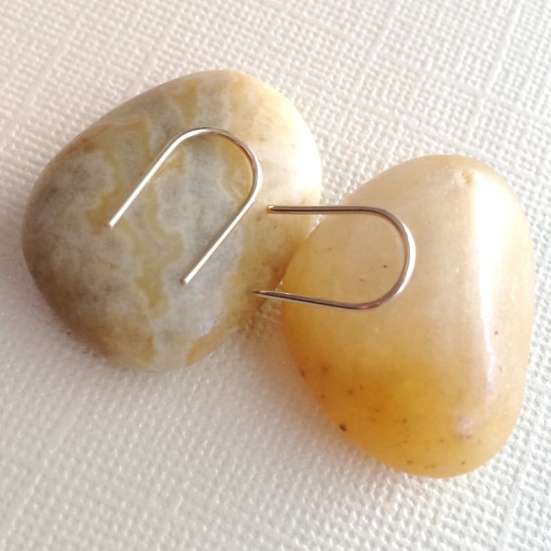 Small Gold Arc Threader Earrings Half Inch Minimal Modern | Etsy