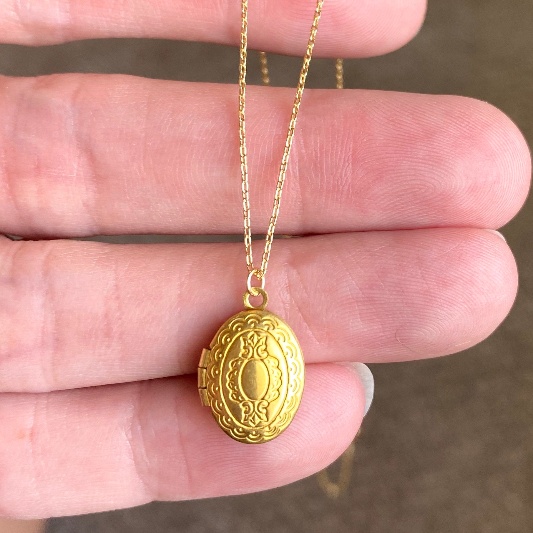 Jewelry Making & Beading 4X Vintage Brass Oval Locket With Faceted Edge ...