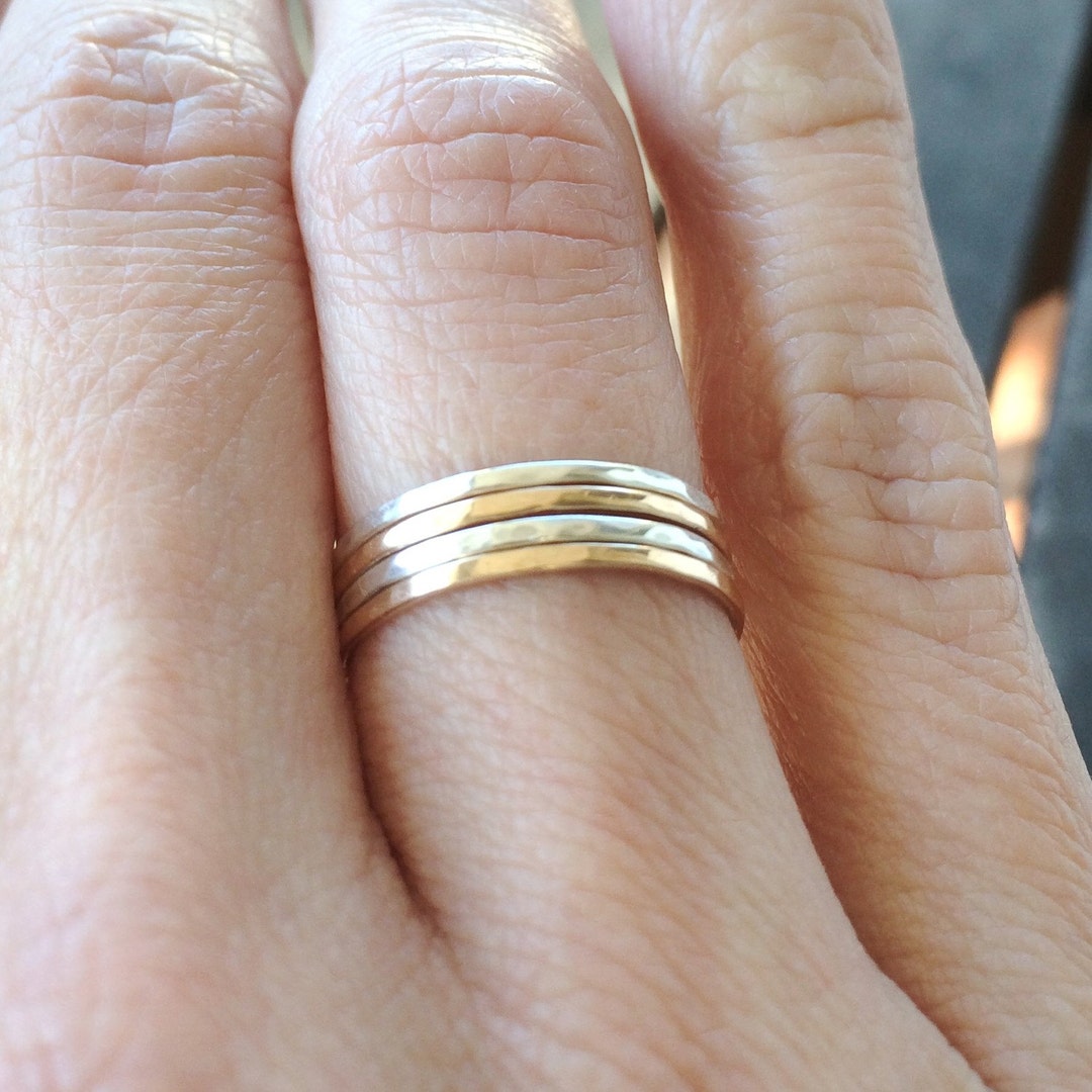 Mixed Metal Stacking Rings - 14k Gold Filled and Sterling Silver ...