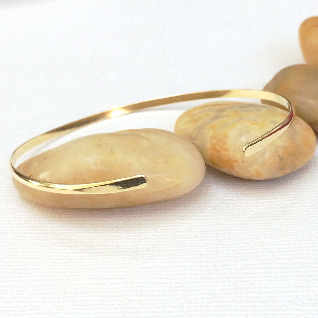 Skinny Stacking Cuff Simple Hand Forged Brass Cuff Bracelet - Etsy