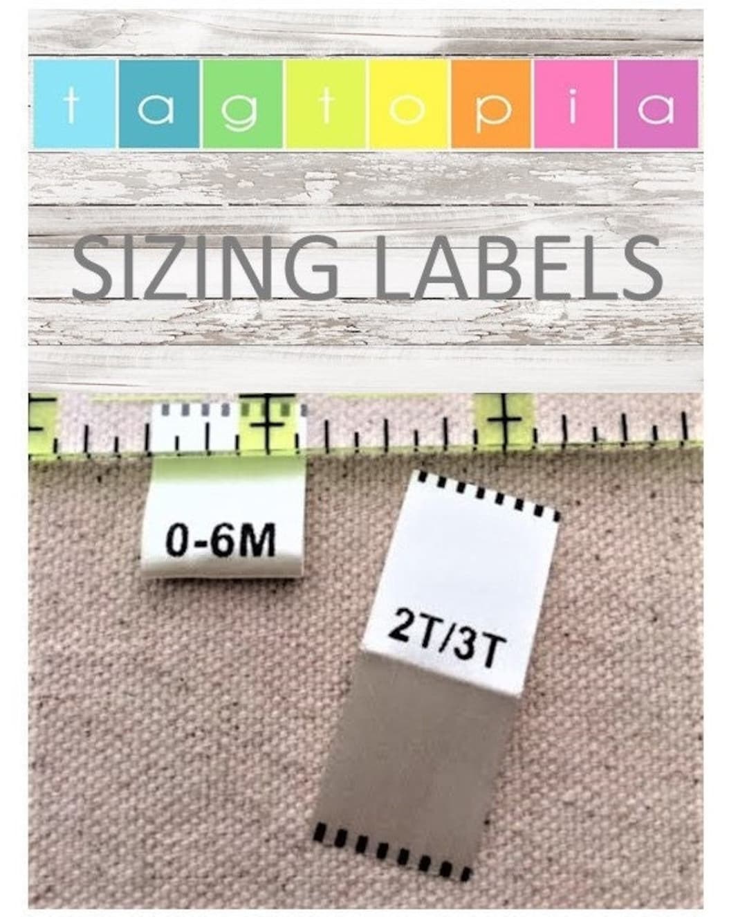 Custom Printed Size Labels: Small Hem Tags for Clothing, Fabric ...