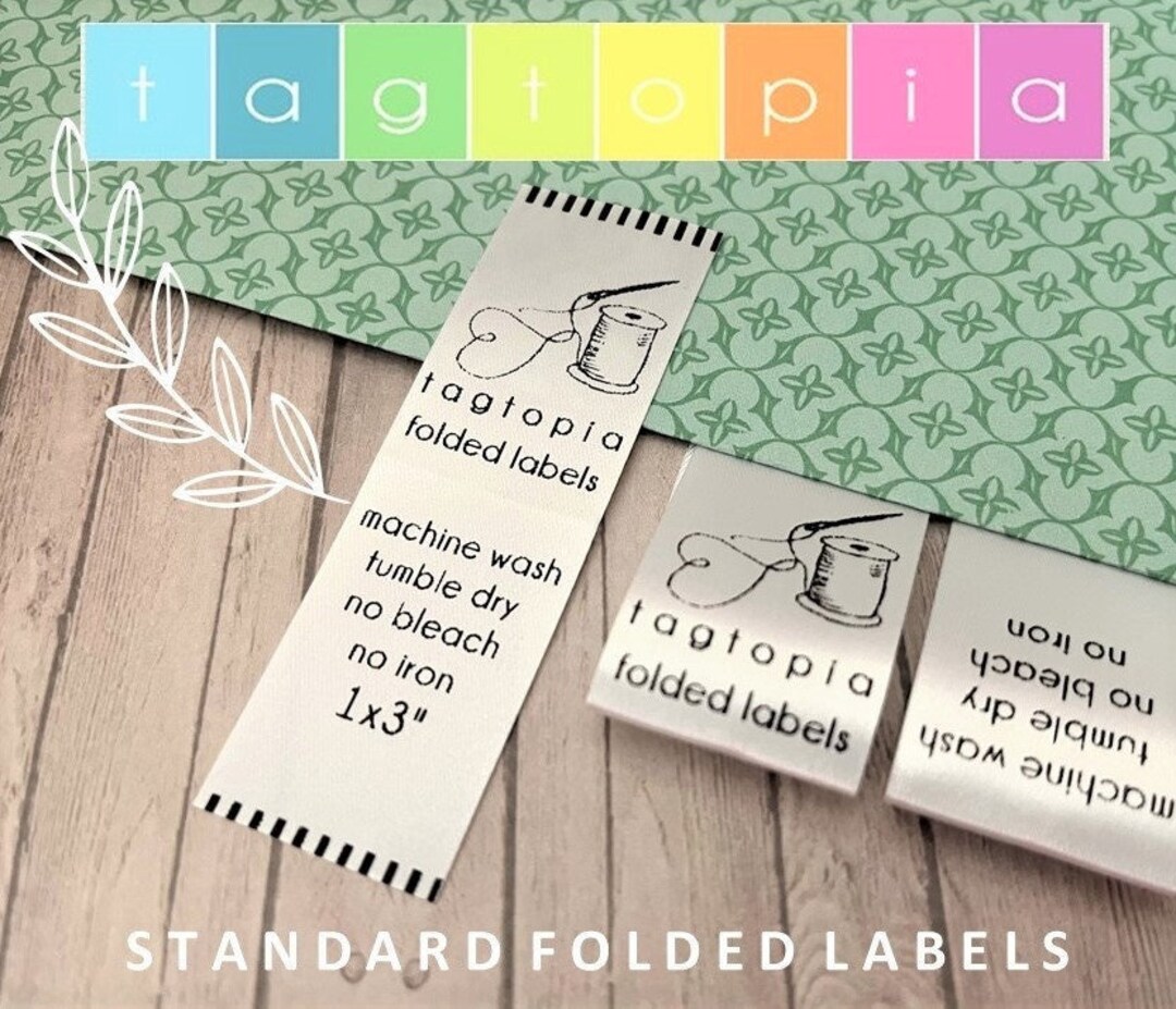CUSTOM FOLDED LABELS - Personalized Folded Fabric Care Labels: Custom ...