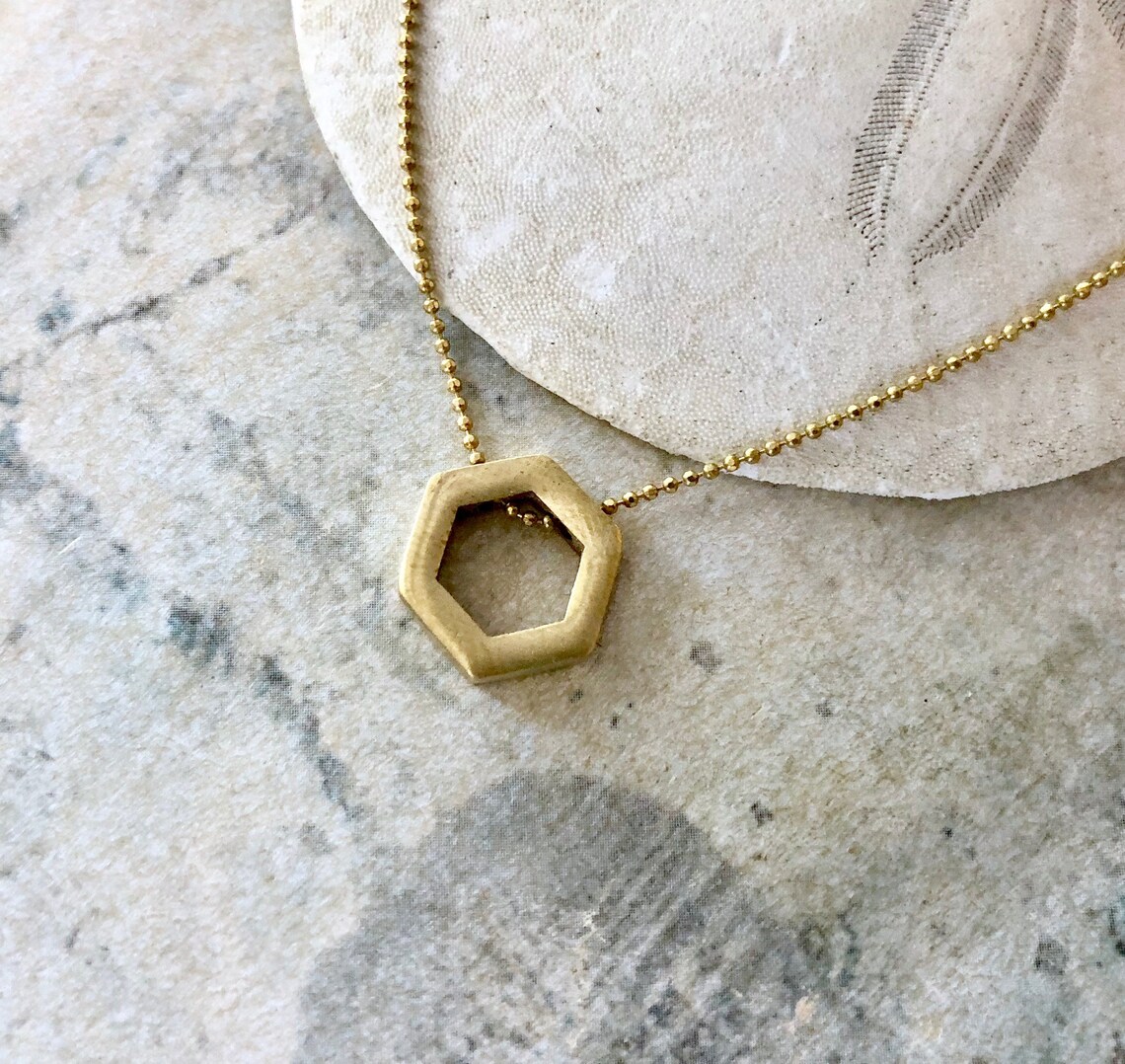 Hexagon necklace infinity jewelry hexagon woven chain | Etsy