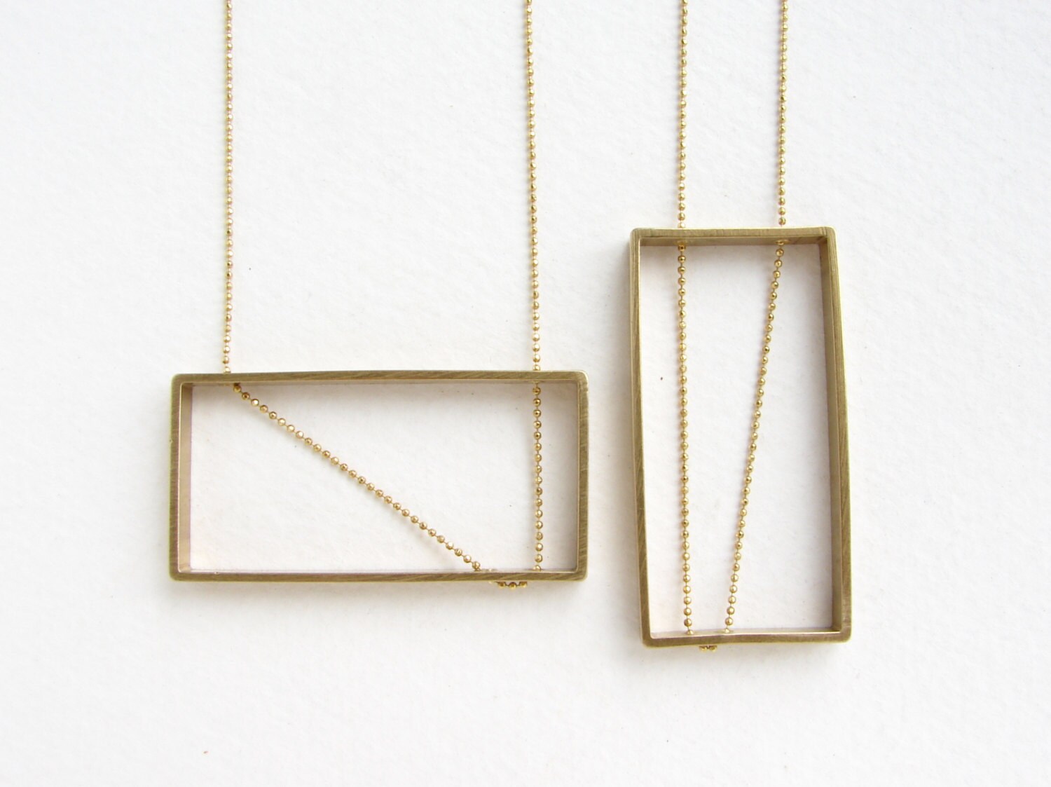 Rectangle Pendant Statement Necklace, Geometric Rectangular Pendant ...
