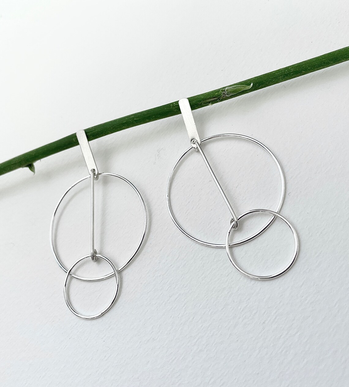 Pendulum Circle Earrings Large Circle Hoop Earrings - Etsy