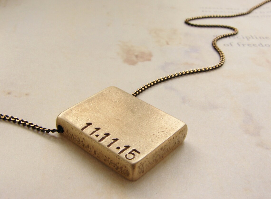 Date Necklace Personalized Necklace Custom Hand Stamped Date - Etsy