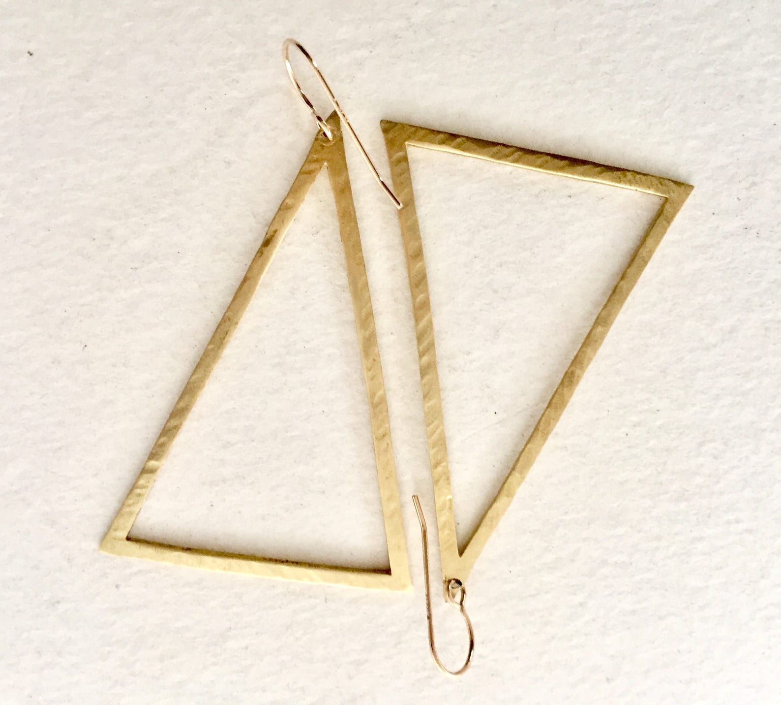 Large Triangle Hoop Earrings Triangle Hoops Triangle - Etsy