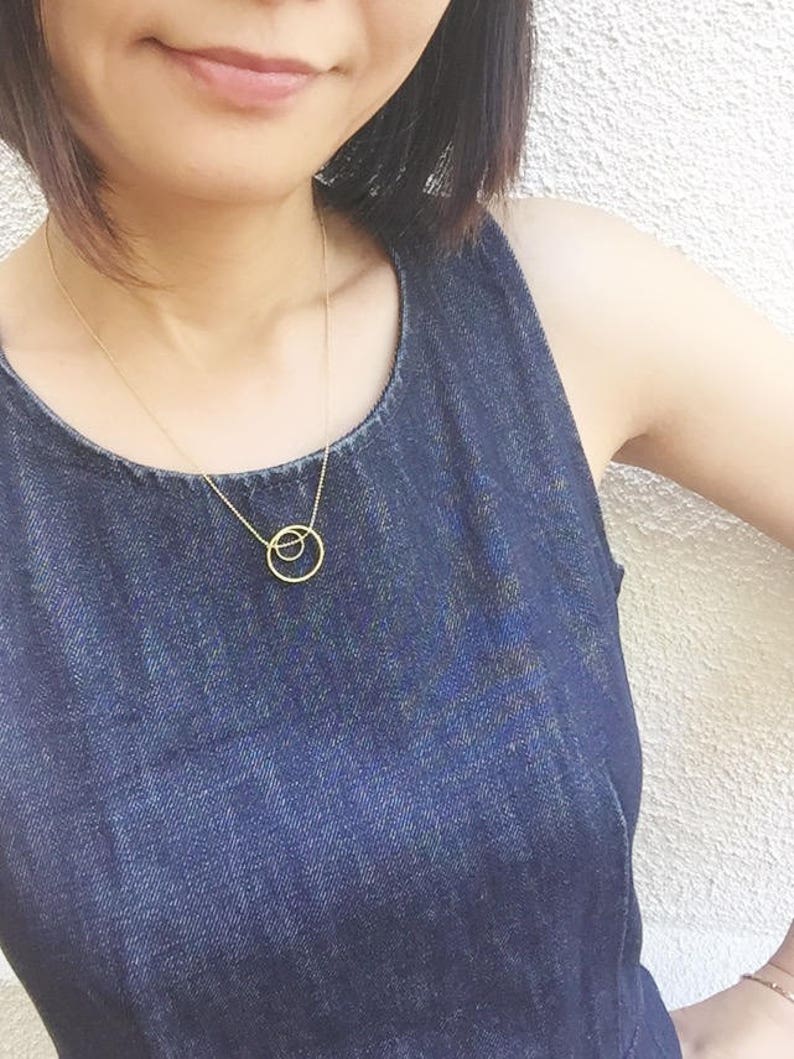 Triangle and Circle Necklace Equilateral Triangle Necklace - Etsy