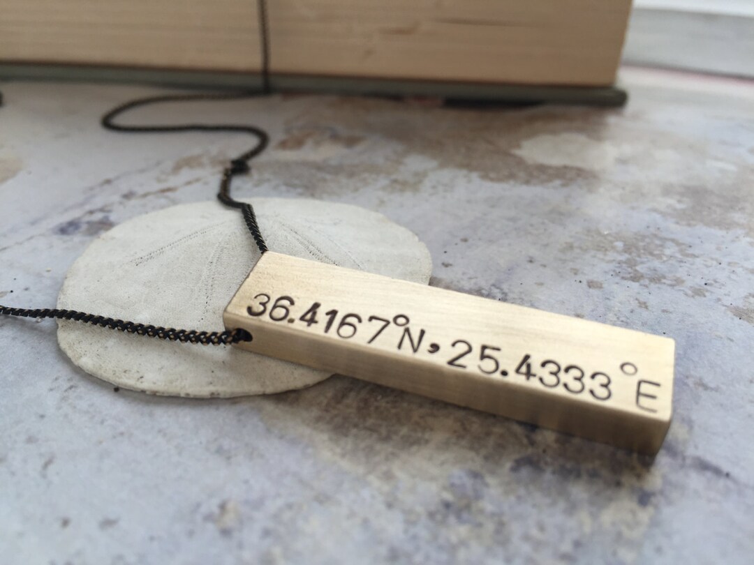 Custom Coordinates, Personalized Jewelry, GPS Coordinates Necklace ...