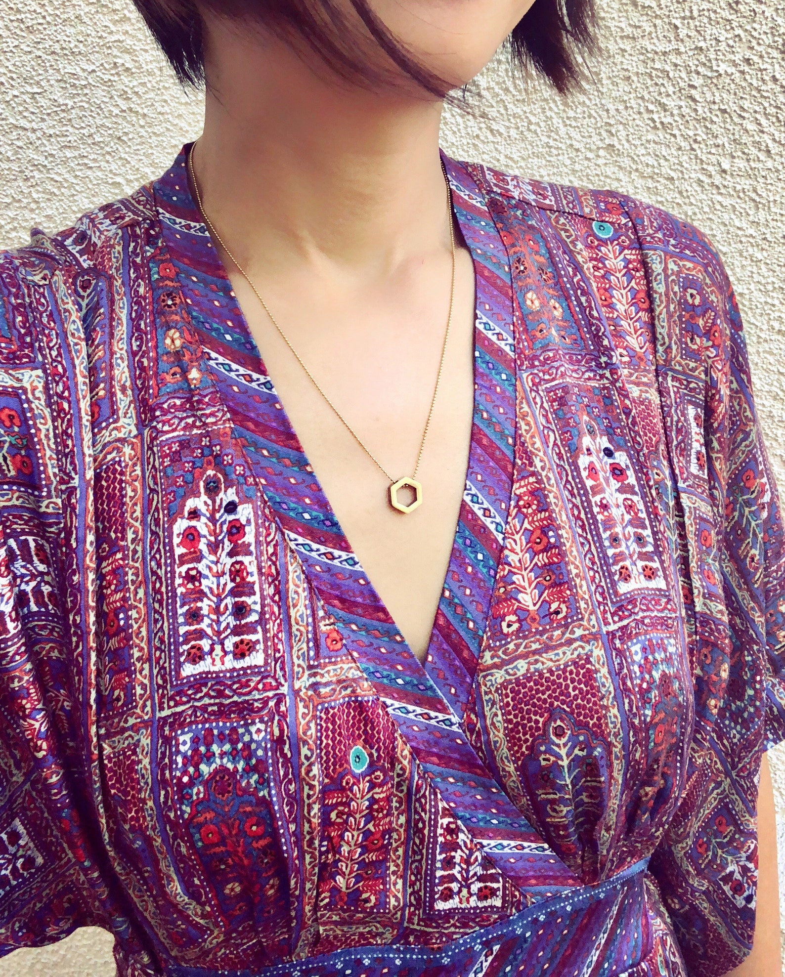 Hexagon Necklace Infinity Jewelry Hexagon Woven Chain - Etsy