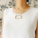 Rectangle Statement Necklace, Woven Chain Rectangular Pendant, Long ...