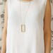 Rectangle Statement Necklace, Woven Chain Rectangular Pendant, Long ...