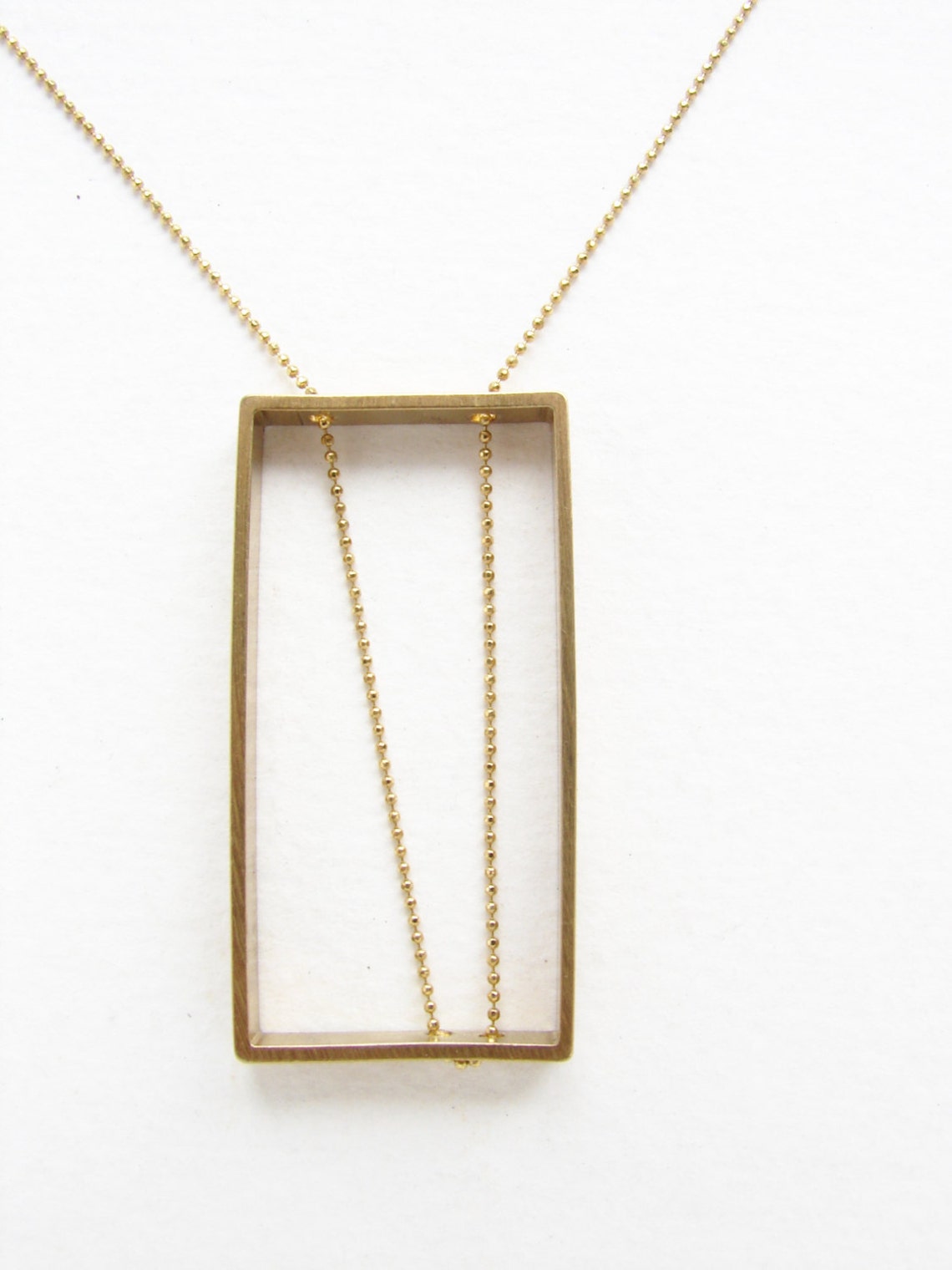 Rectangle Pendant Statement Necklace, Geometric Rectangular Pendant ...
