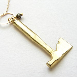 Axe Statement Necklace, Gold Axe Necklace, Tiny Gold Axe Charm Necklace ...
