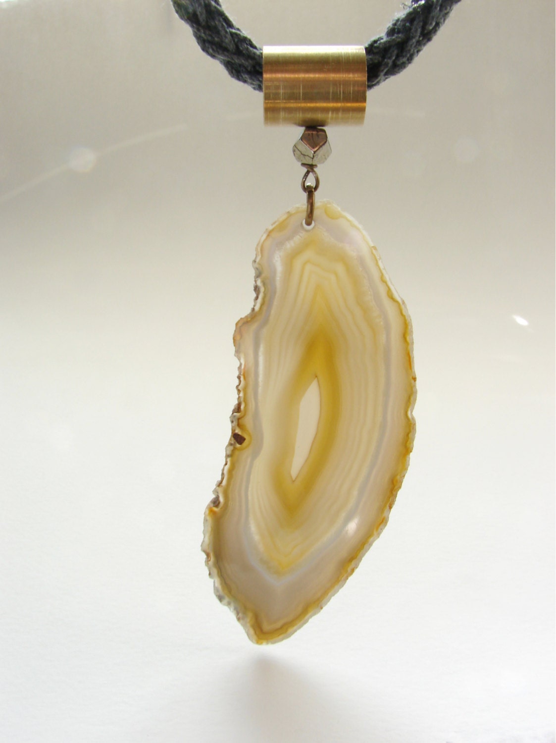 Agate Statement Necklace, Agate Necklace, Braided Cord Statement ...