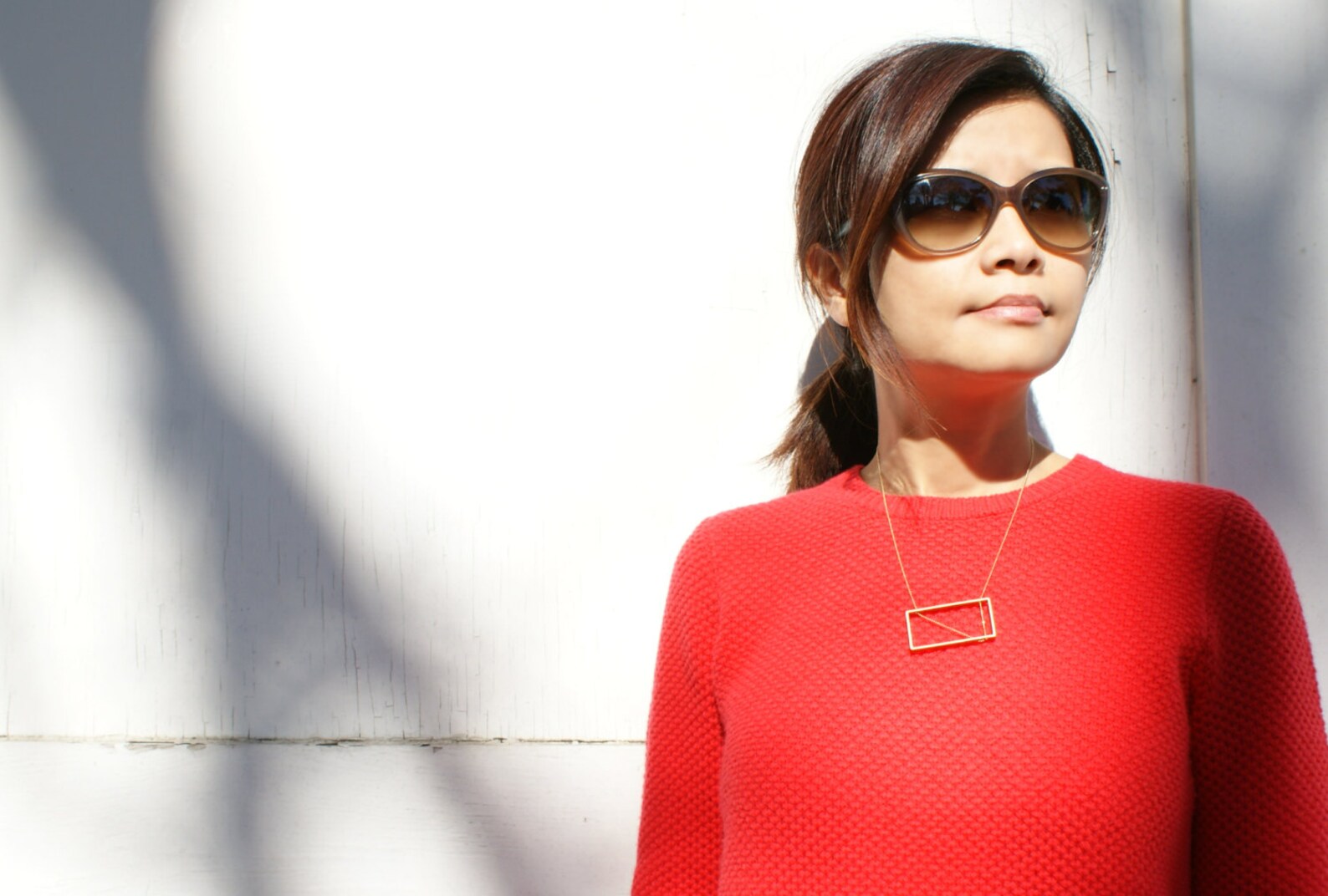 Rectangle Pendant Statement Necklace, Geometric Rectangular Pendant ...