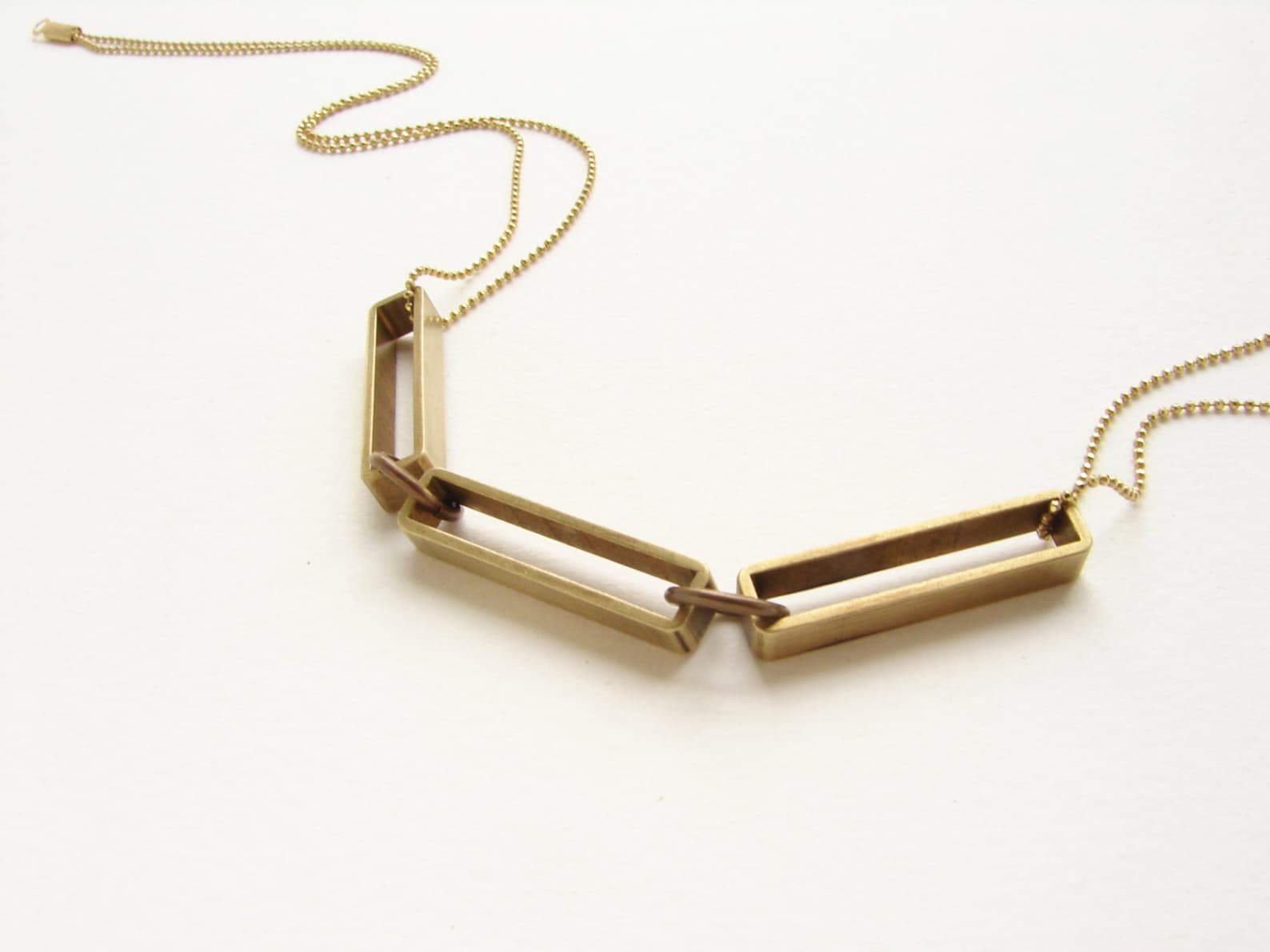 Statement Necklace Rectangular Link Necklace Abstract - Etsy
