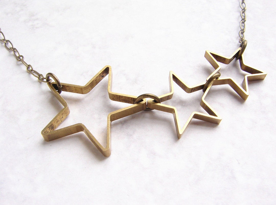 Star Necklace, Shooting Star Necklace, Modern Geometric Necklace, Gift ...