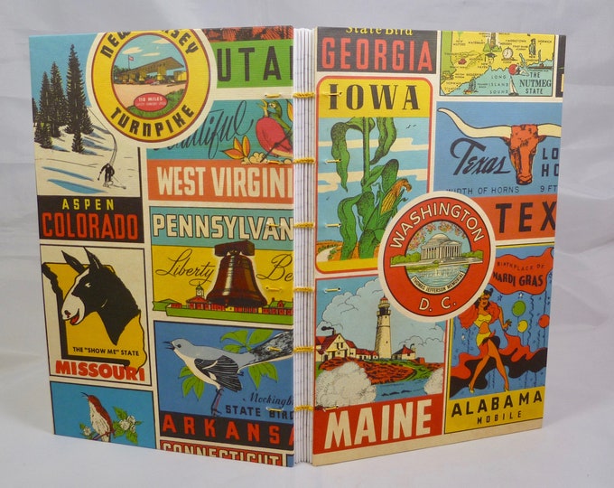 States of America Hand-sewn Journal - Etsy