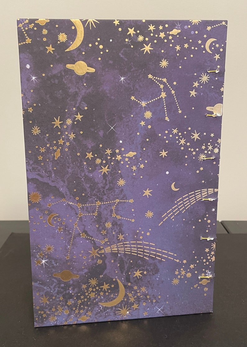 Stars and Constellations on a Hand-sewn Journal 8.5x5.5 - Etsy
