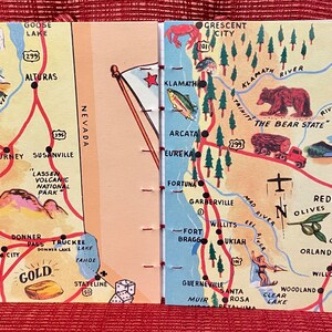 Northern California Hand-sewn Map Journal - Etsy