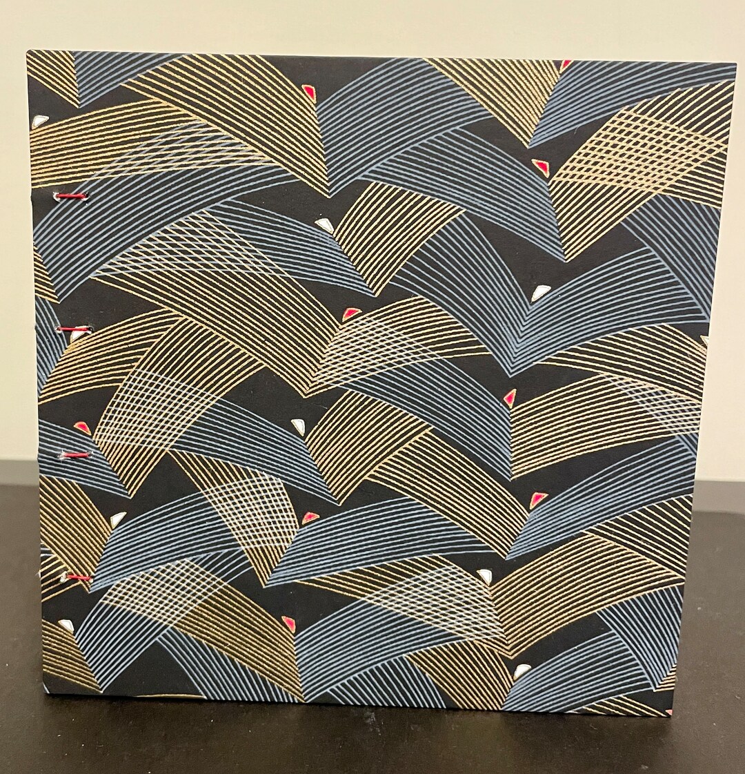 Striped Wave Pattern on a Hand-sewn Journal 6x6 - Etsy
