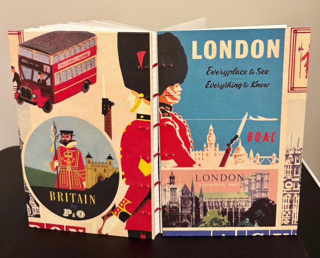 London Map Covers, Hand-sewn Journal, 5.5x8.5 - Etsy