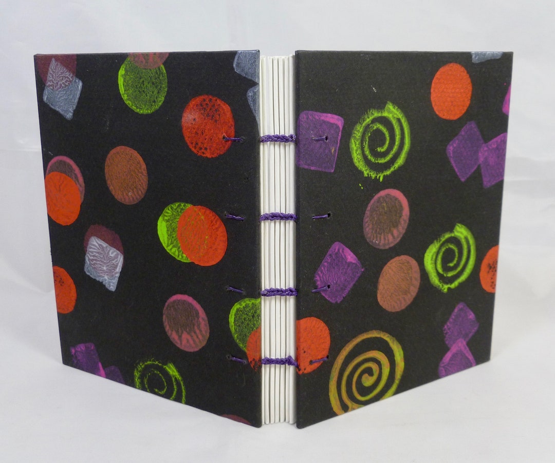 Stamped Celebration Paper on a Hand-sewn Journal, 5.5x4.25 - Etsy