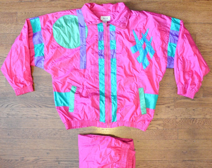 Retro 1990's or 80's Flashy Old School Abstract Patterned Two-piece ...
