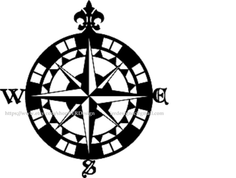 Compass Rose Wall Art .DXF .BMP File Plasma CNC Laser Cut | Etsy
