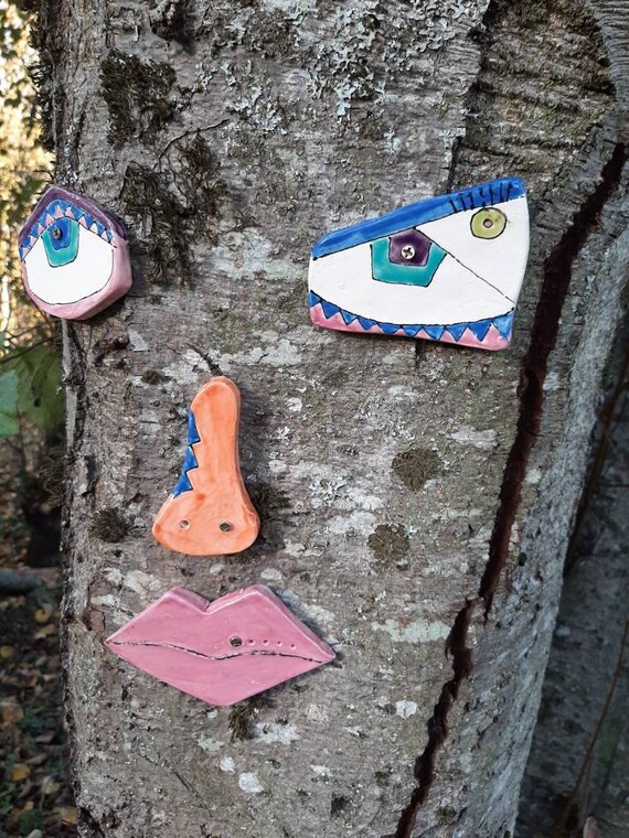 Picasso Tree Face. Handmade/handpainted Ceramic | Etsy