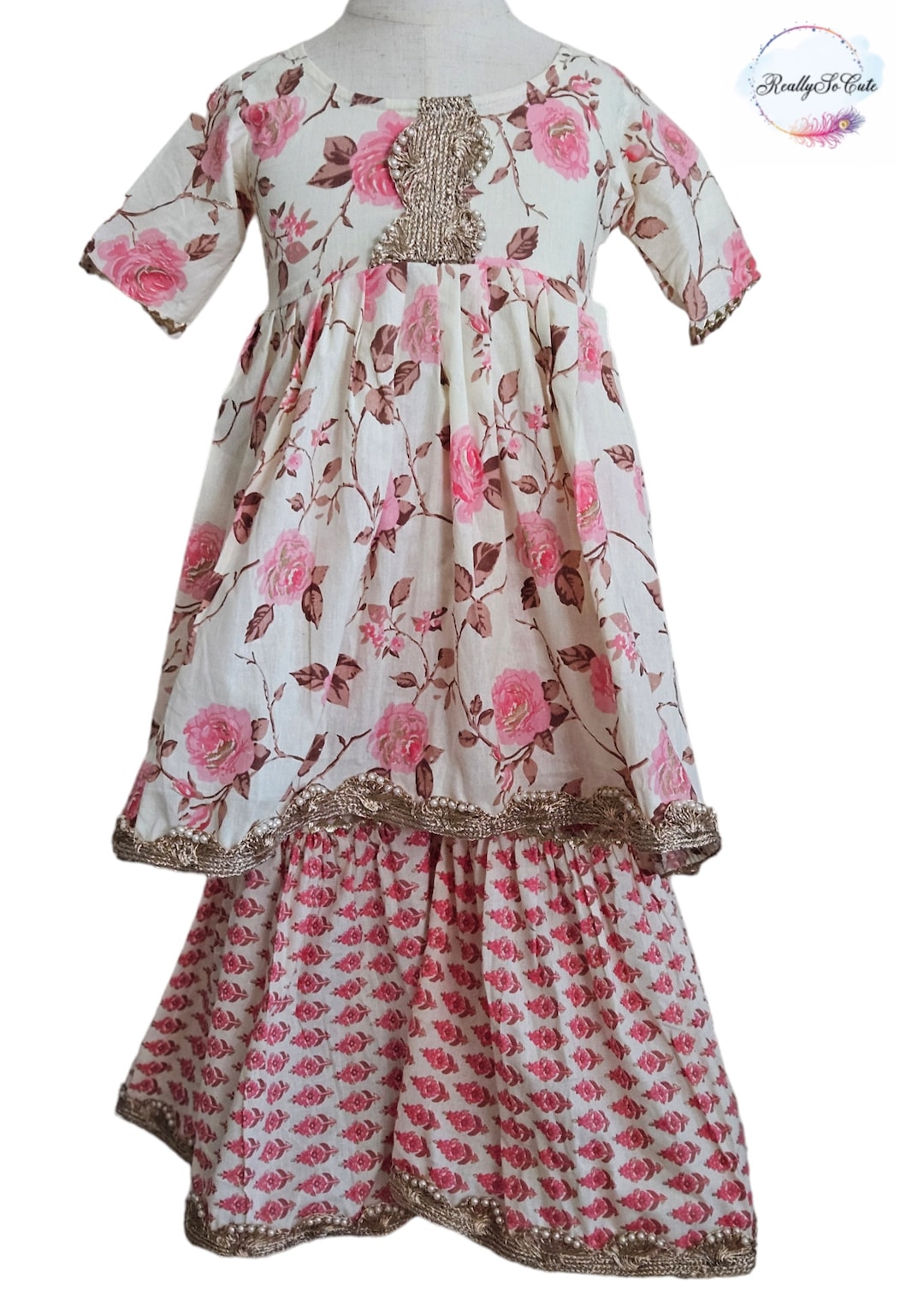 Indian Salwar Suit/ Cotton Sharara Kurta Set/ Toddler Indian Baby Girls ...