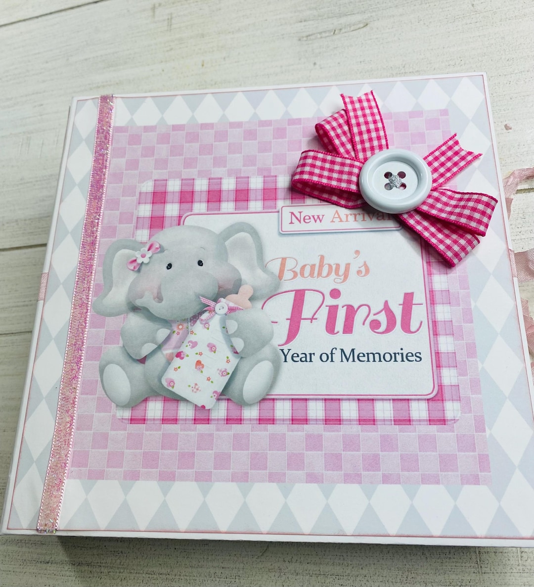 New Baby Girl Mini Album, Babys First Year Scrapbook, Baby Shower Gift ...