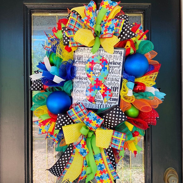 Autism Wreath - Etsy