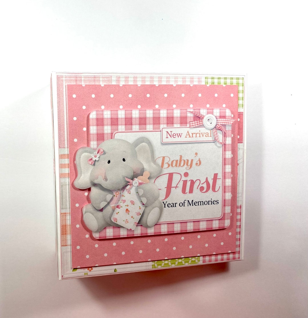New Baby Girl Mini Album, Baby’s First Year Scrapbook, Baby Shower Gift ...