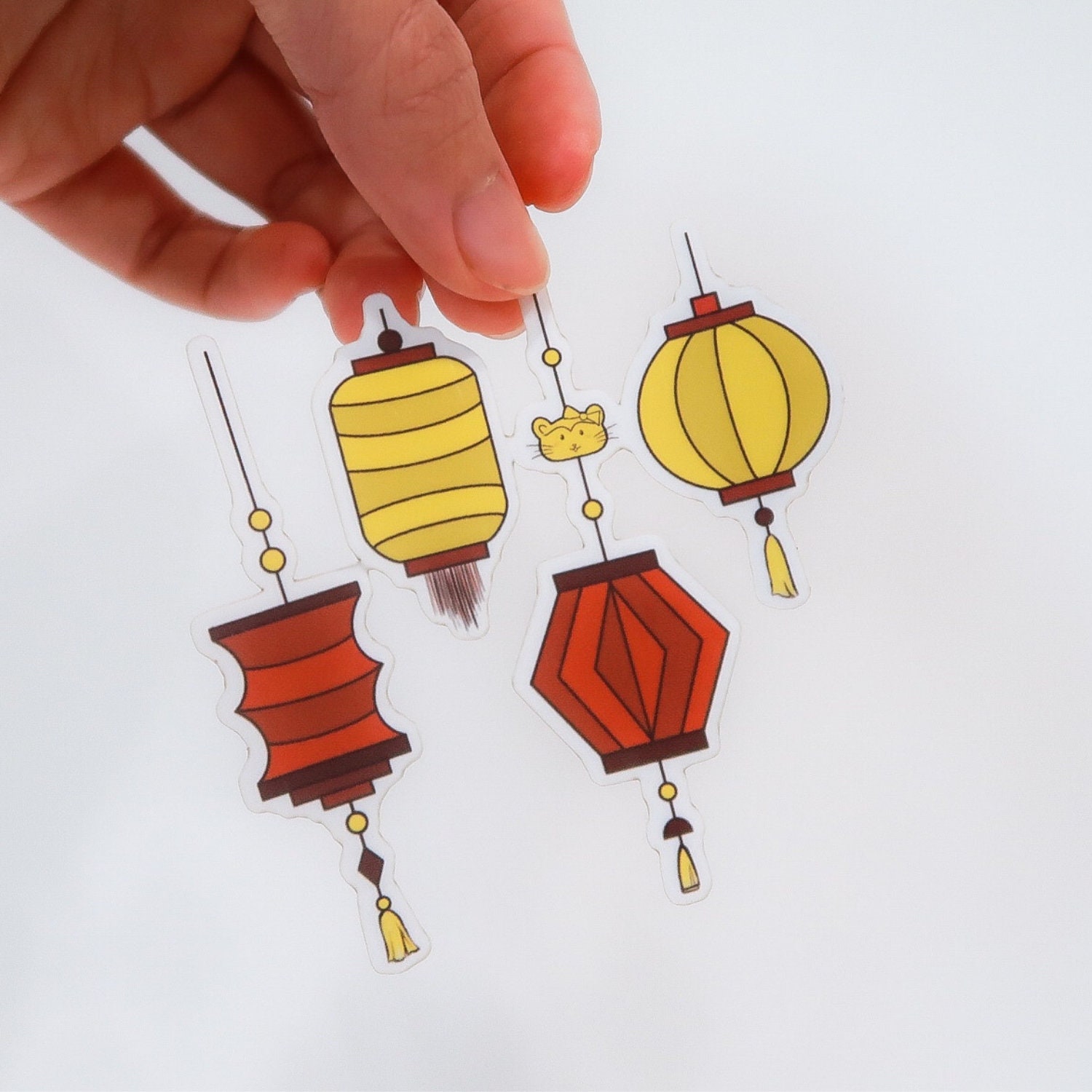 Lantern Sticker Lunar New Year Waterproof Glossy Sticker - Etsy.de