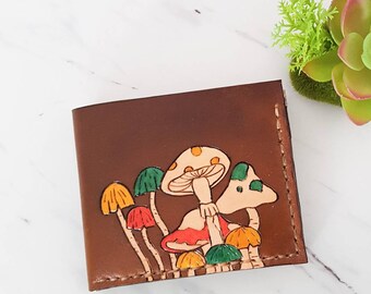 Mushroom Wallet Men's Leather Wallet Personalized | Etsy