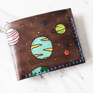 Planets Wallet Men's Leather Wallet Space Wallet - Etsy Canada