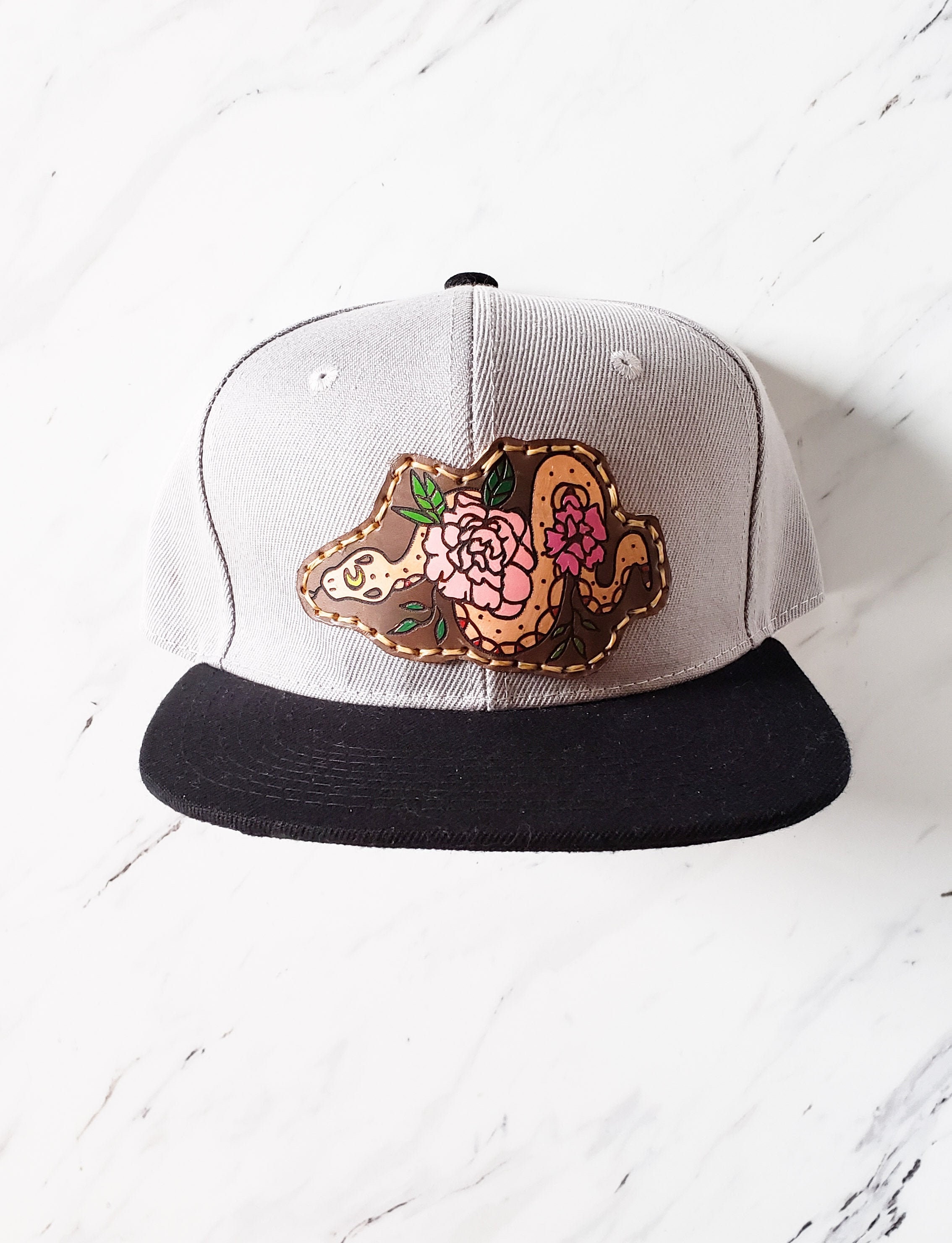 Snake snap back hat snake gift for him reptile hat custom | Etsy