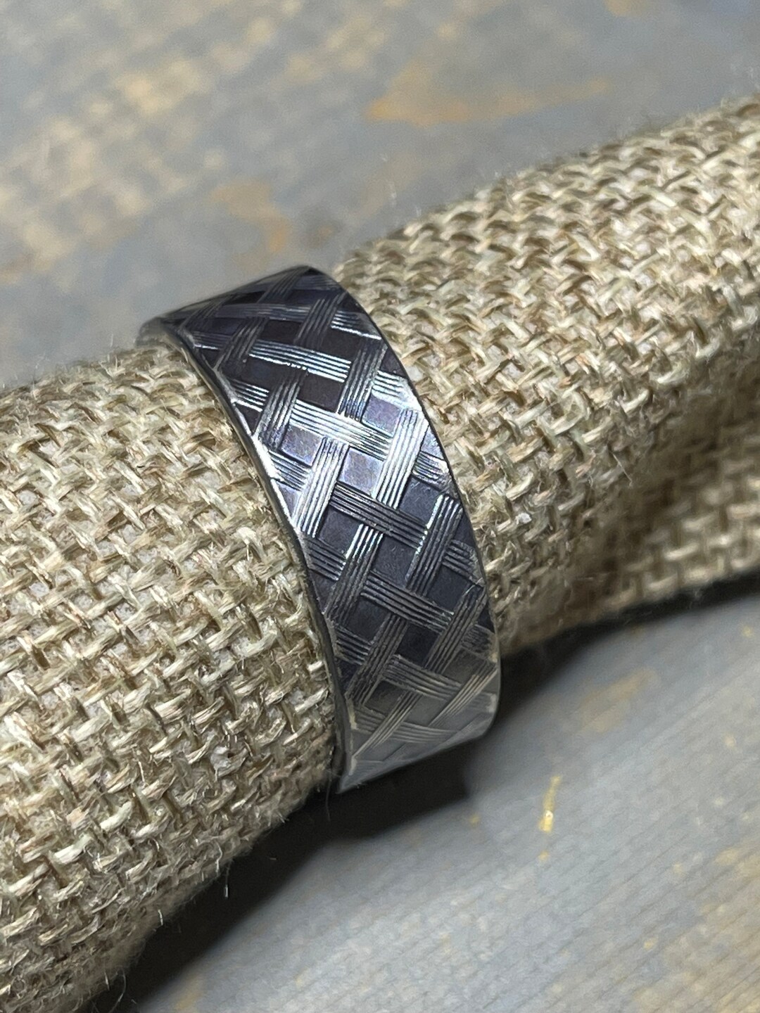 Custom Made to Order Big Toe Toe Ring Cross Weave Pattern Chunky ...