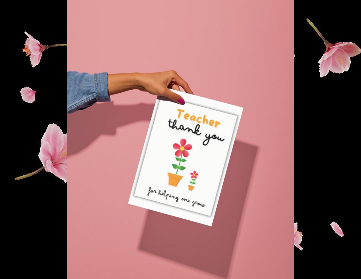 TEACHER THANK YOU Card , Last Day of School ,end of Year,printable Card ...