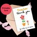 TEACHER THANK YOU Card , Last Day of School ,end of Year,printable Card ...