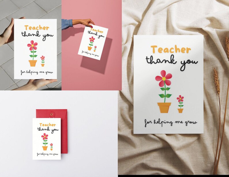 TEACHER THANK YOU Card , Last Day of School ,end of Year,printable Card ...