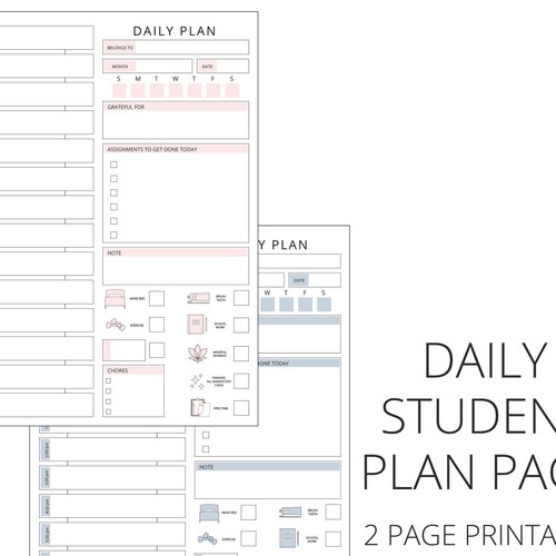 Homeschool Planner Student Planner Daily Schedule Instant - Etsy