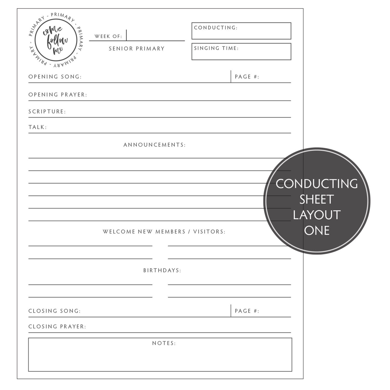 Primary Planning Set Primary Conducting Sheet Planner & | Etsy